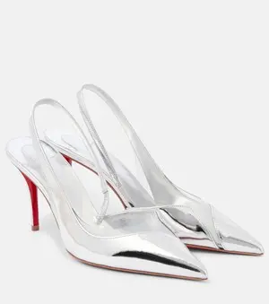 CHRISTIAN LOUBOUTIN Posticha 80 Metallic Leather Slingback Pumps