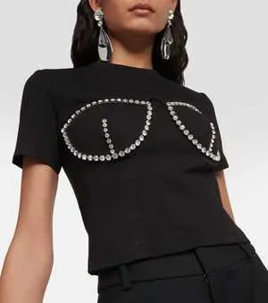 AREA Embellished Crop Top