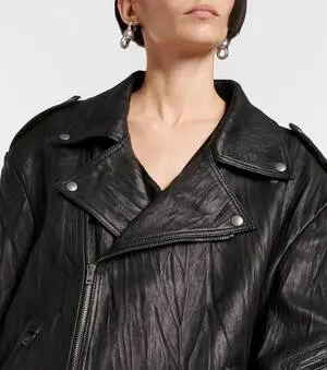 Acne Studios Linor Oversized Leather Jacket