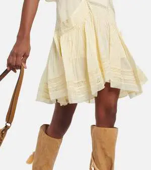 MARANT ETOILE Embroidered Cotton Mini Dress