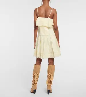 MARANT ETOILE Embroidered Cotton Mini Dress