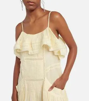 MARANT ETOILE Embroidered Cotton Mini Dress