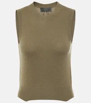 NILI LOTAN May Cashmere Sweater Vest - Green