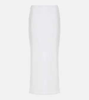 Norma Kamali High-rise Cotton-blend Midi Skirt