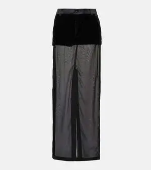 DIDU Mesh Maxi Skirt - Black