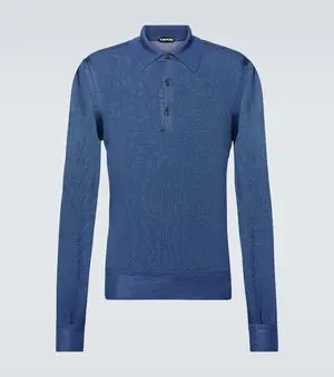 TOM FORD Cashmere And Silk Polo Sweater - Blue