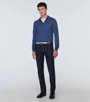 TOM FORD Cashmere And Silk Polo Sweater - Blue