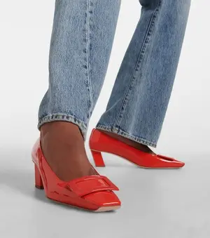 ROGER VIVIER Belle Vivier 45 Patent Leather Slingback Pumps
