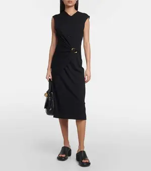 JIL SANDER Virgin Wool Midi Dress