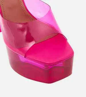 Amina Muaddi Dalida Glass Platform Mules