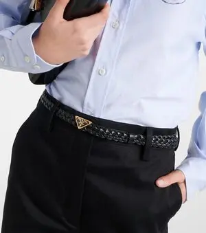 Prada Braided Leather Belt