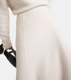 JOSEPH Ribbed-knit Wool-blend Midi Skirt