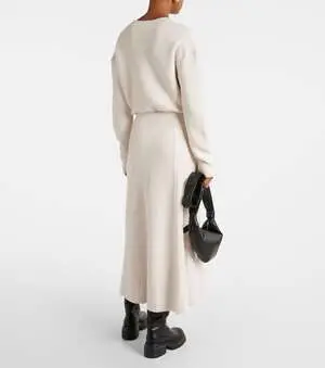JOSEPH Ribbed-knit Wool-blend Midi Skirt