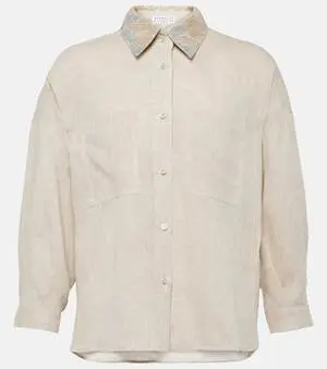 Brunello Cucinelli Embellished Linen Shirt