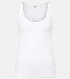TOTEME Ribbed-knit Cotton-blend Tank Top