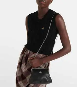 VIVIENNE WESTWOOD Granny Frame Leather Tote Bag