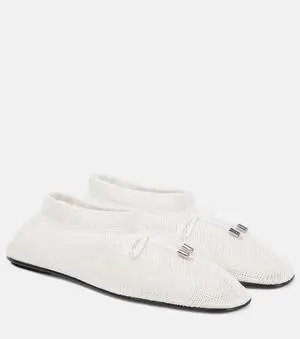 TOTEME Knit Ballet Flats - White