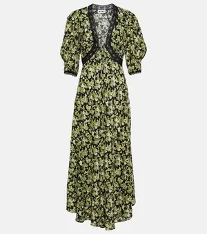 Rixo Amina Lace-trimmed Midi Dress