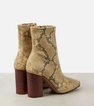 Chloé Ambre Snake-effect Ankle Boots