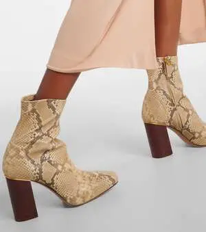 Chloé Ambre Snake-effect Ankle Boots