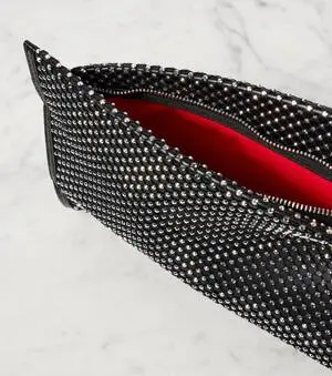 CHRISTIAN LOUBOUTIN Loubitwist Small Embellished Leather Clutch