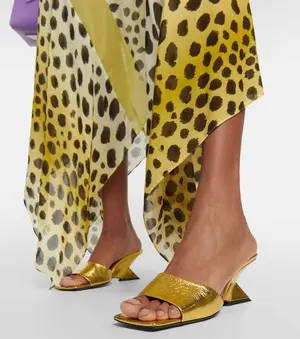 Attico Cheope Laminated Leather Mules