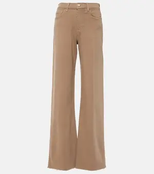 7 For All Mankind Lotta High-rise Wide-leg Jeans - Beige