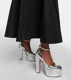 Valentino Garavani Metallic Leather Platform Pumps