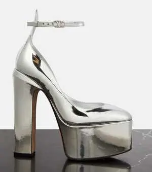Valentino Garavani Metallic Leather Platform Pumps