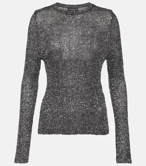Balenciaga Sequined Metallic Knit Sweater