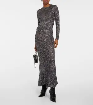 Balenciaga Sequined Metallic Knit Sweater