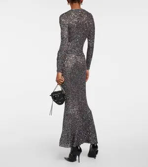 Balenciaga Sequined Metallic Knit Sweater