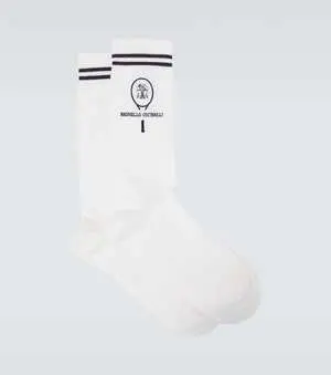 Brunello Cucinelli Cotton-blend Crew Socks - Multicoloured