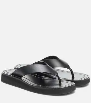 THE ROW Ginza Leather Platform Slides