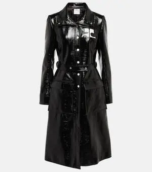 COURREGES Logo Cotton-blend Trench Coat - Black
