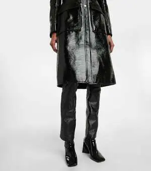 COURREGES Logo Cotton-blend Trench Coat - Black