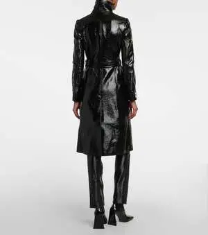 COURREGES Logo Cotton-blend Trench Coat - Black