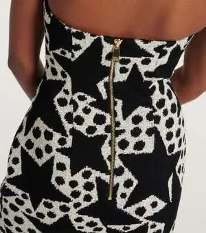 AREA Jacquard Strapless Cotton-blend Minidress