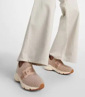 TOD'S Leather-trimmed Knit Sneakers