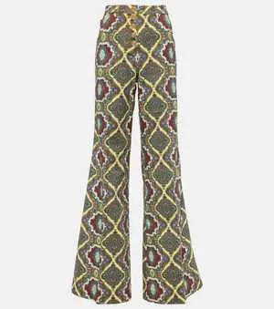 Etro Printed High-rise Wide-leg Jeans - Orange