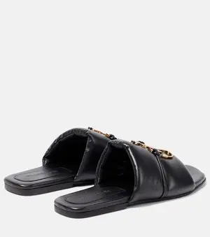 JW Anderson Anchor Leather Sandals - Black