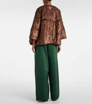 Dries Van Noten Sequined Jacket - Brown