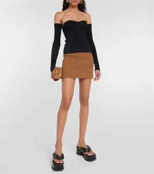 Wardrobe.NYC Ribbed-knit Cotton-blend Top