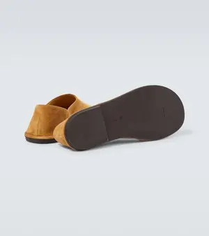 THE ROW Canal Suede Slip-on Loafers - Brown