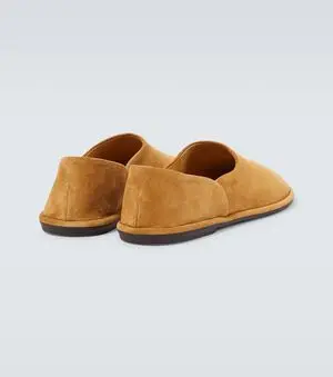 THE ROW Canal Suede Slip-on Loafers - Brown