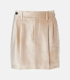 Brunello Cucinelli Cotton-blend Velvet Miniskirt