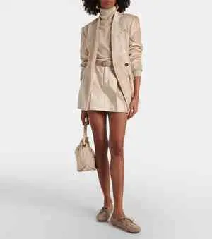 Brunello Cucinelli Cotton-blend Velvet Miniskirt