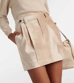 Brunello Cucinelli Cotton-blend Velvet Miniskirt