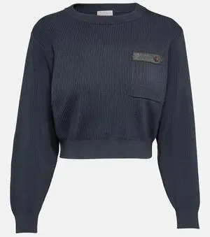 Brunello Cucinelli Cropped Ribbed-knit Cotton Sweater