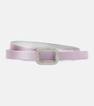ROGER VIVIER Viv' Choc" Embellished Satin Belt - Purple